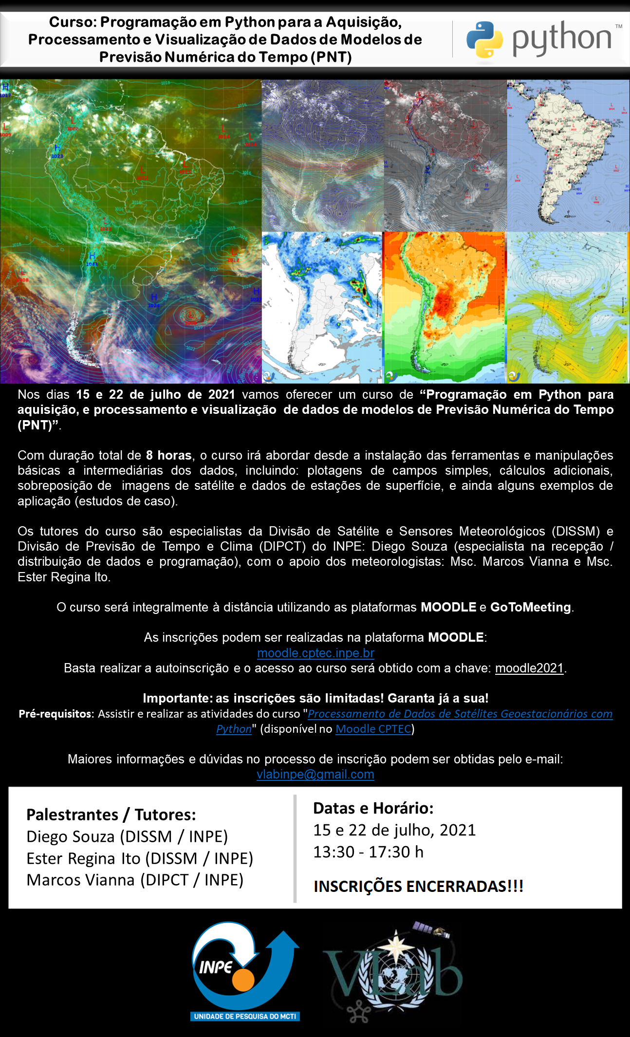 Cursos - Divisão de Satélites e Sensores Meteorológicos (CGCT/INPE)